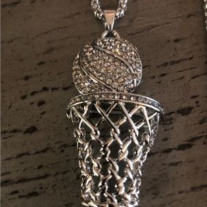 Accessories | Pave Diamond Like Basketball Hoop And Ball With 27 Chain ...